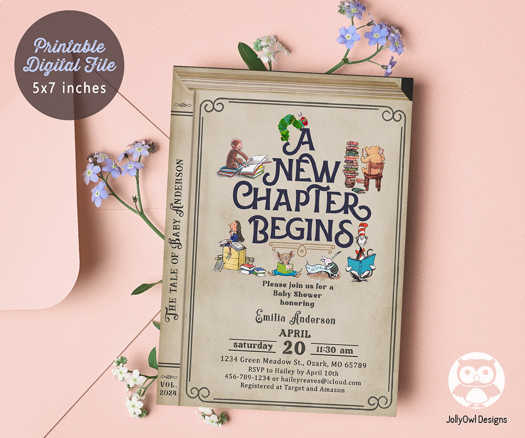 Storybook Themed Baby Shower Party Invitation - Digital Printable ...