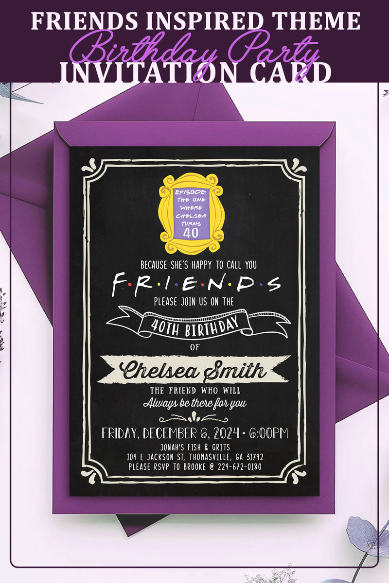 FRIENDS TV Show Party Invitation – Jolly Owl Designs