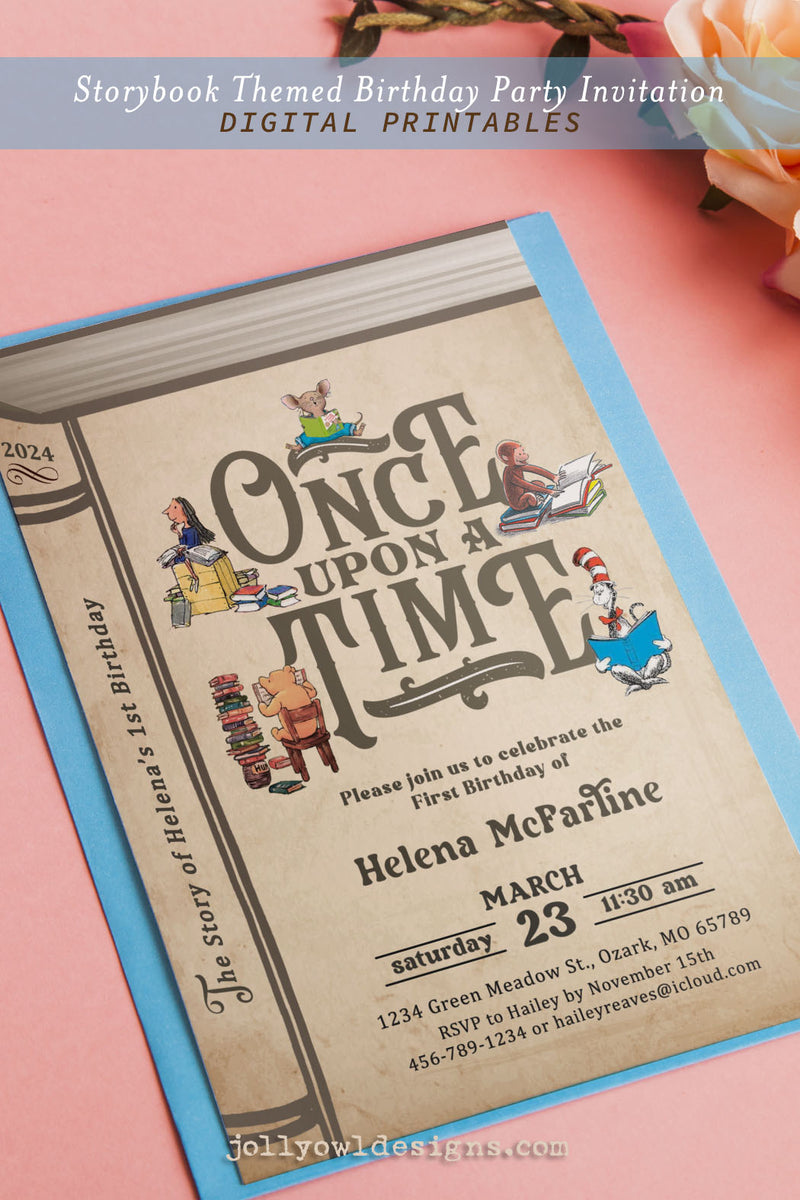 Story Book Themed Birthday Party Invitation - Once Upon A Time – Jolly ...