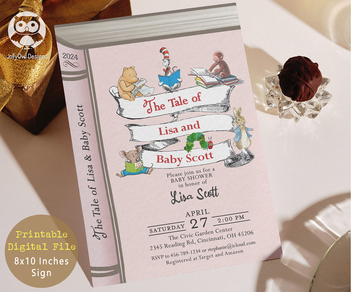 Storybook Baby Shower Party Invitation – Jolly Owl Designs