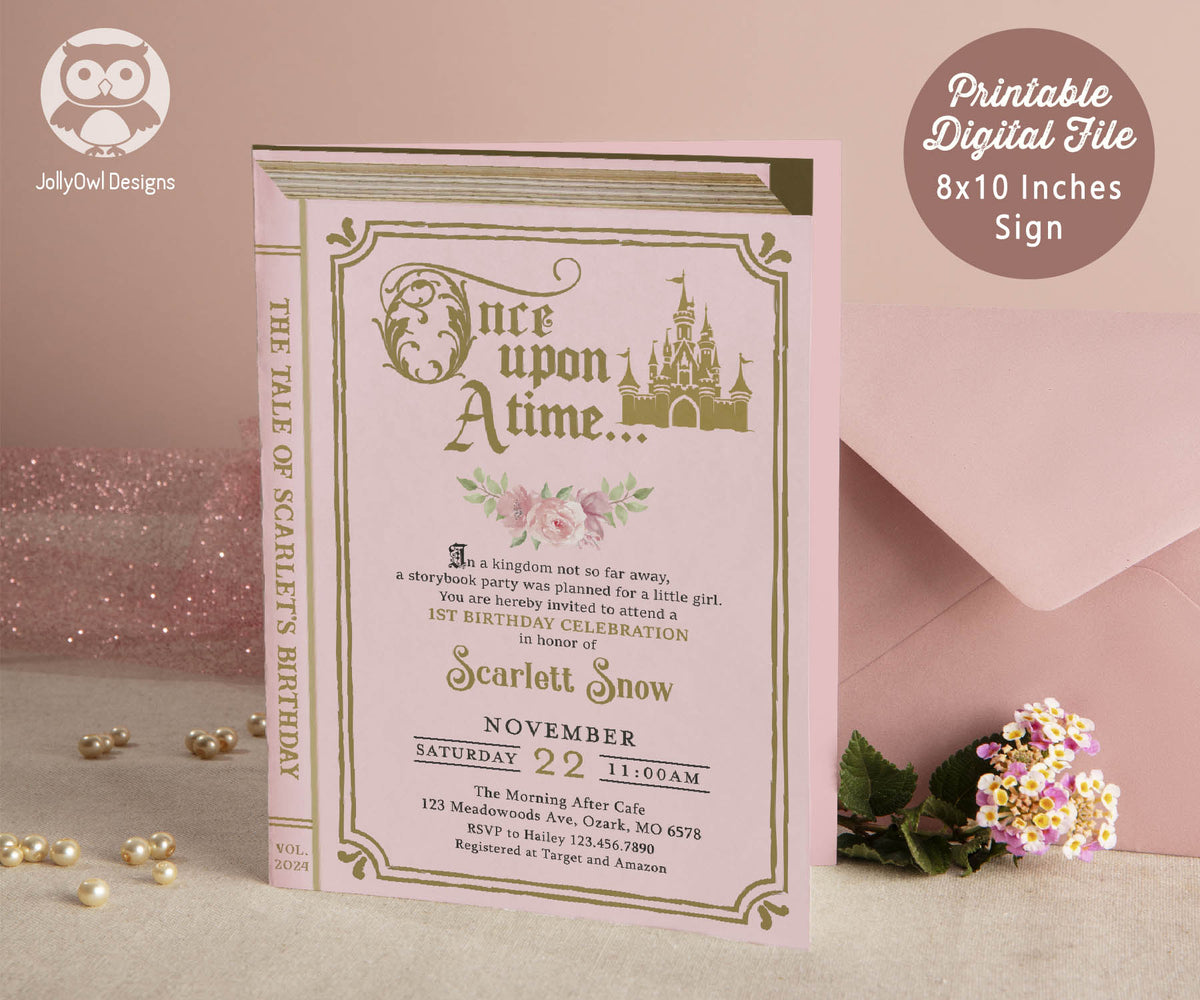 Classic Storybook Themed Birthday Party Invitation - Once Upon A Time ...