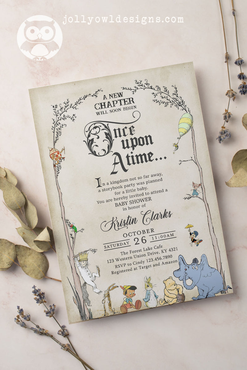 Classic Storybook Themed Baby Shower Invitation-Once Upon A Time ...