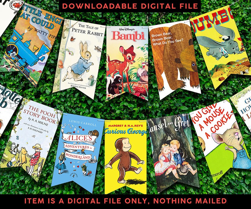 Book Themed Printable Baby Shower Banner Decoration – Jolly Owl Designs