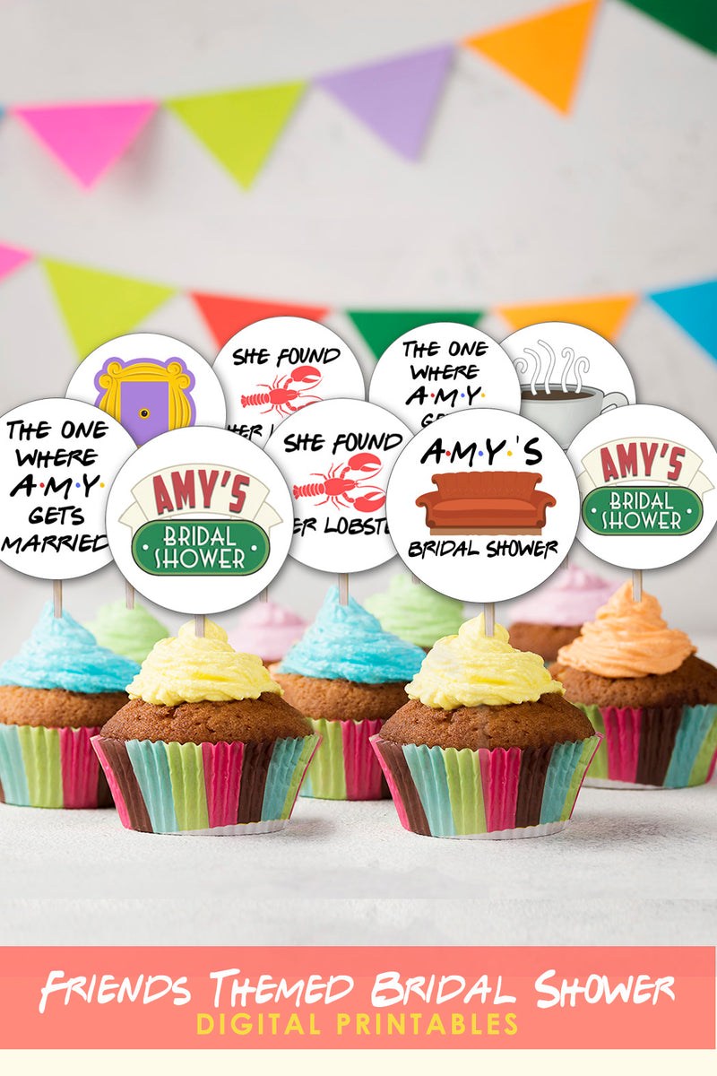 Friends TV Show Bridal Shower Cupcake Topper - Personalized – Jolly Owl ...