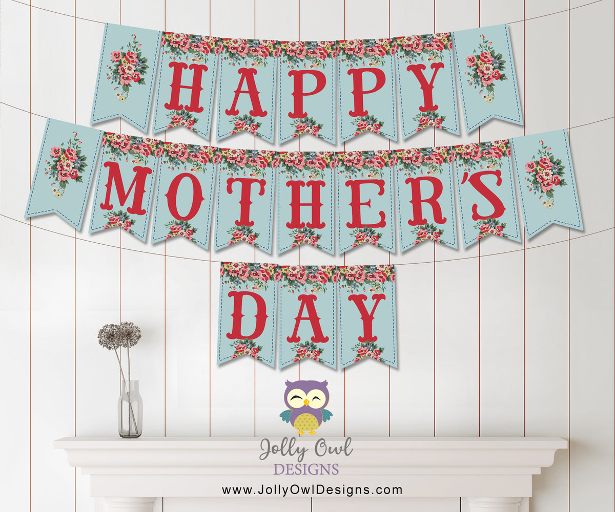 Happy Mother's Day Printable Banner - Instant Digital Download – Jolly ...