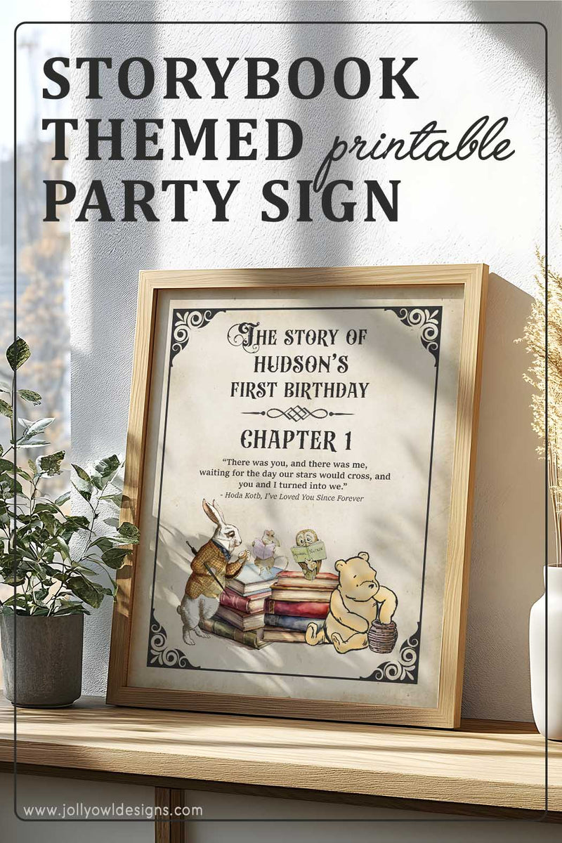 Classic Story Book Themed Birthday Party Sign-Personalized Welcome Sig ...