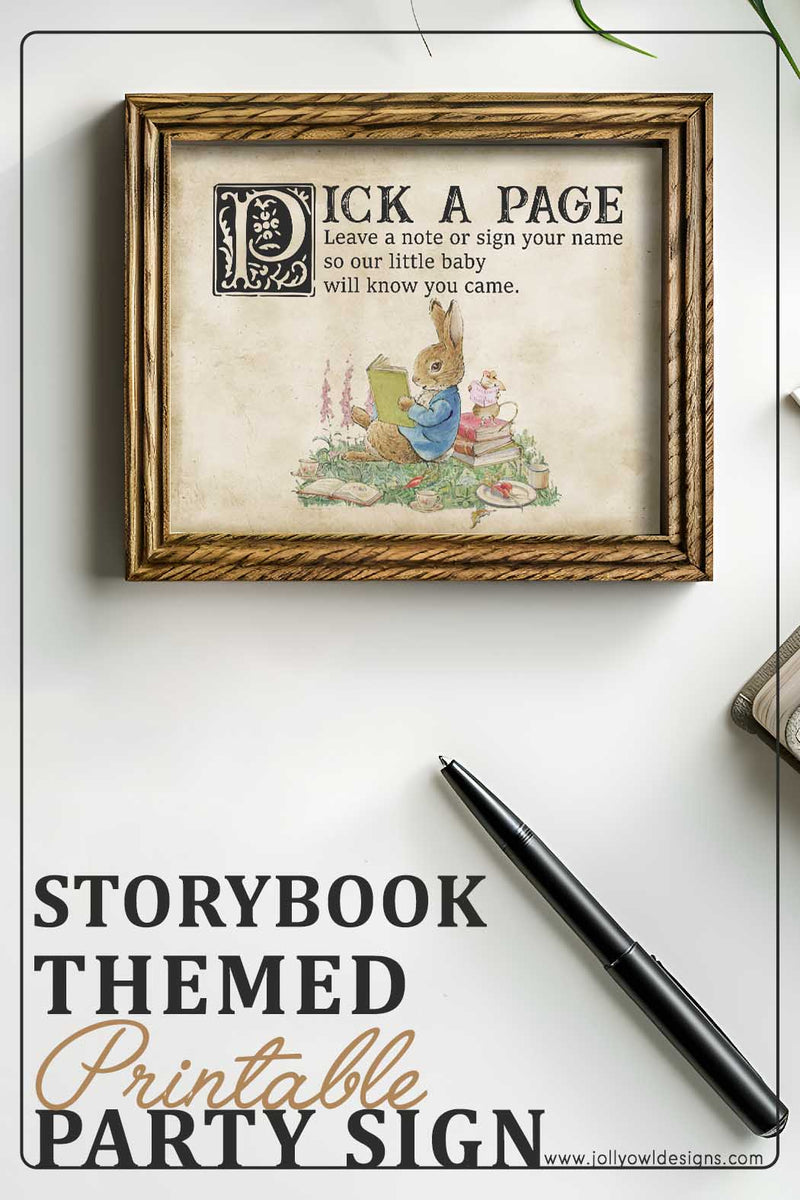 Classic Storybook Themed Baby Shower Party Sign-Pick A Page and Sign Y ...