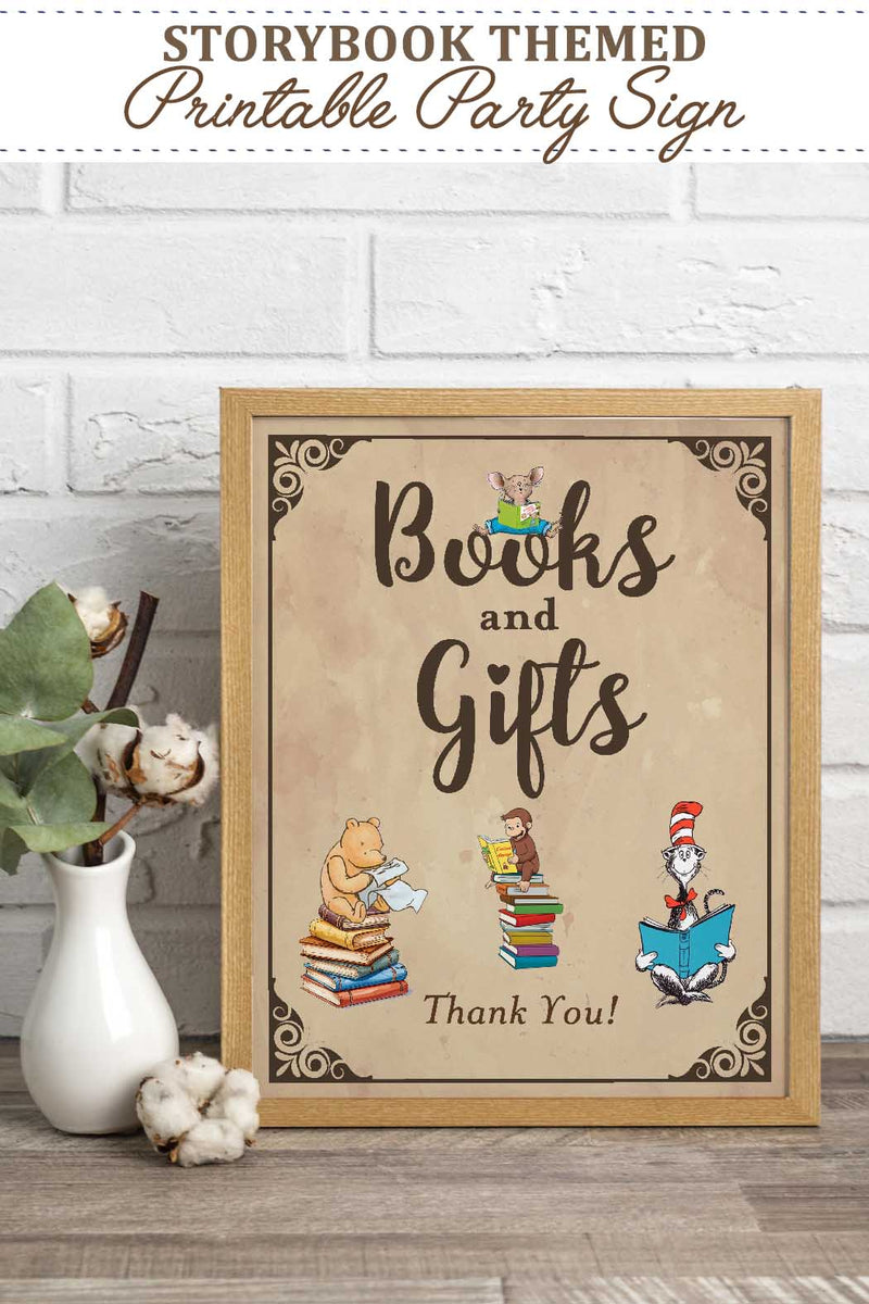 Classic Storybook Themed Baby Shower or Birthday Party Sign - Books an ...