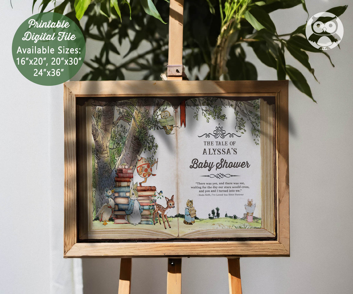 Classic Storybook Themed Baby Shower Welcome Sign – Jolly Owl Designs