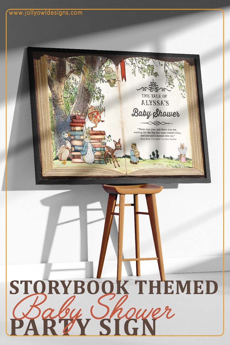 Classic Storybook Themed Baby Shower Welcome Sign – Jolly Owl Designs