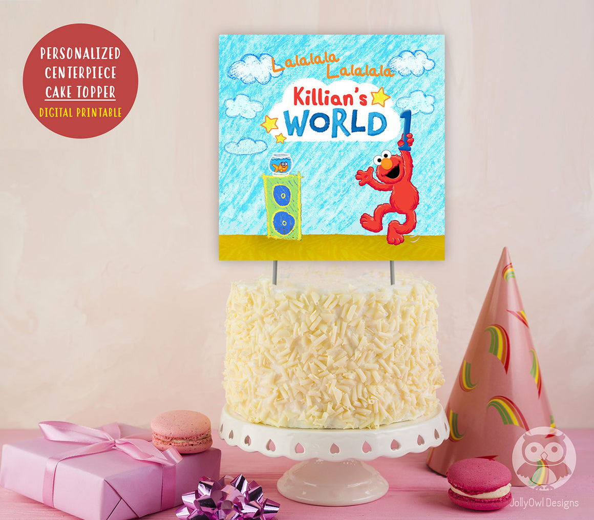 Elmo's World Birthday Party Cake Topper Design – Jolly Owl Designs