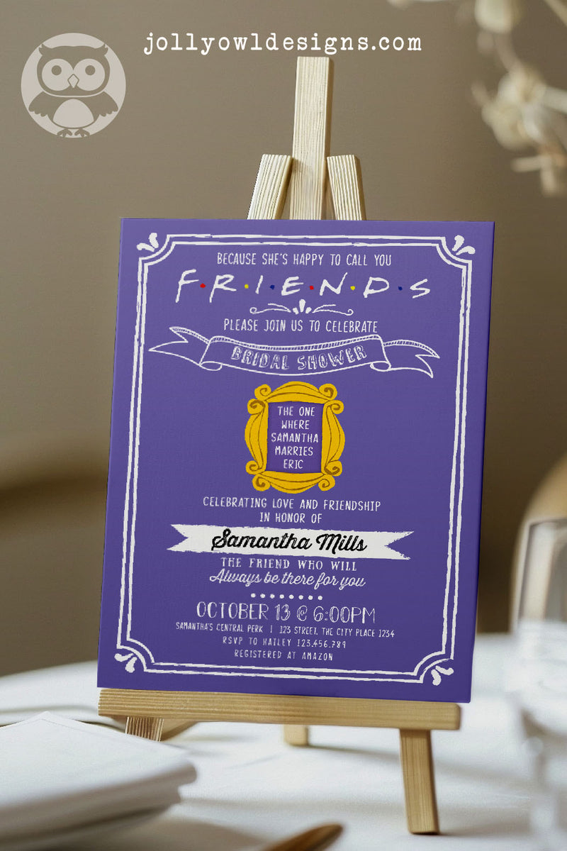 FRIENDS TV Show Party Invitation – Jolly Owl Designs