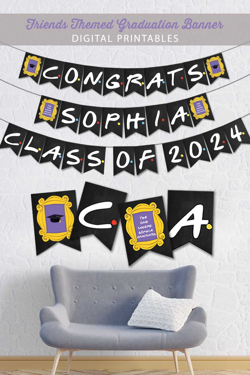 Friends TV Show Banner for Graduation Party - Congrats – Jolly Owl Designs