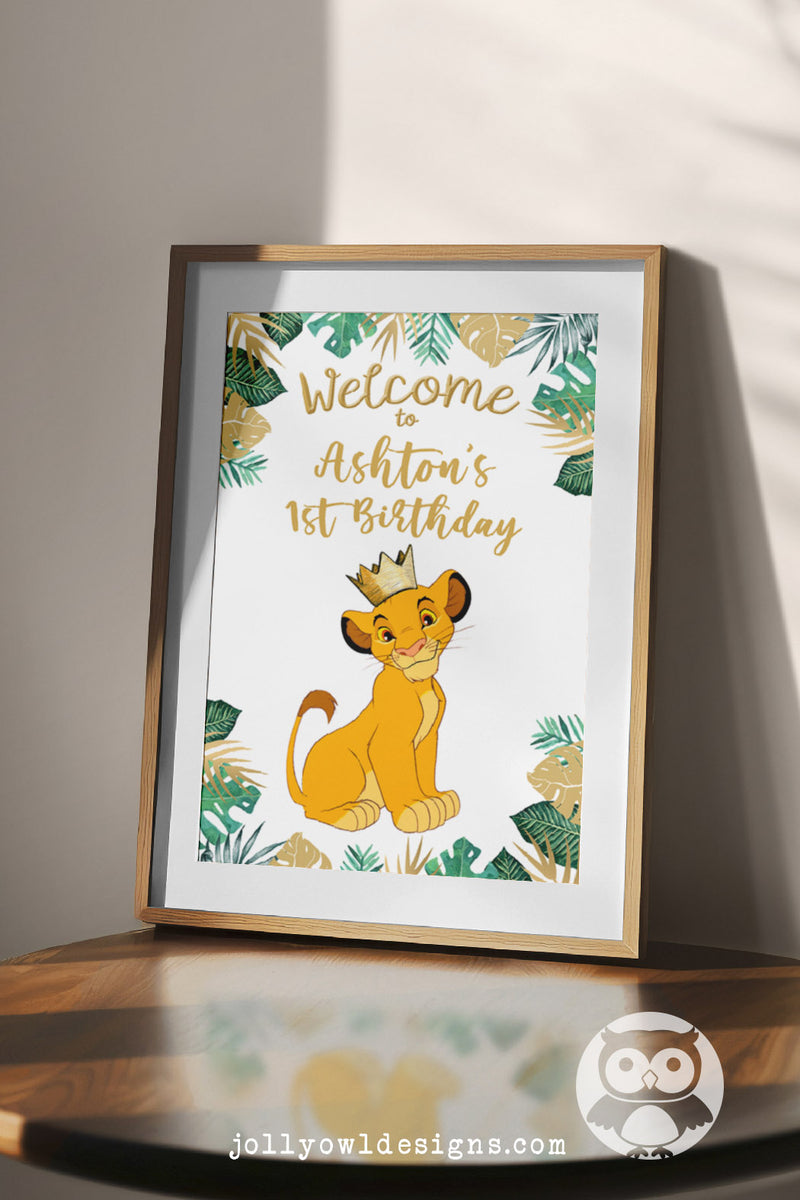 The Lion King Birthday Party Sign - Personalized Welcome Sign – Jolly ...