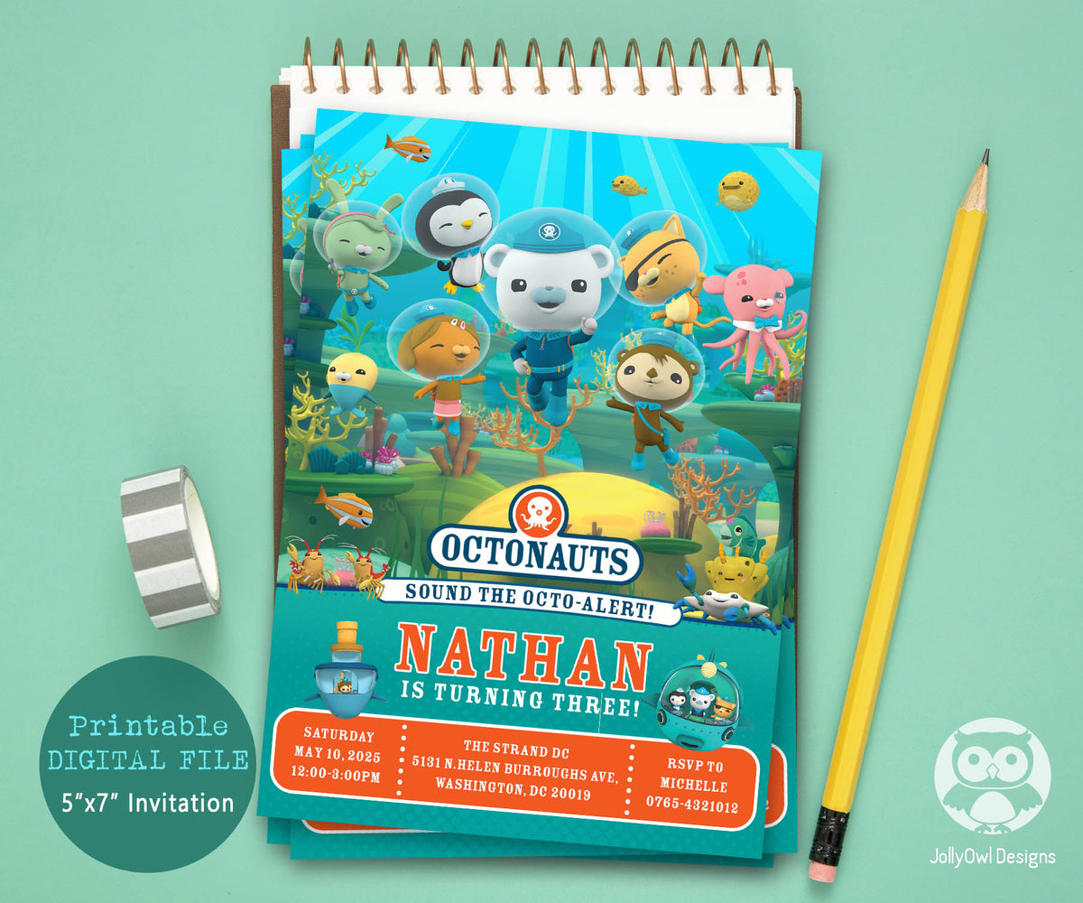 Octonauts Themed Birthday Party Invitation Card - Digital File – Jolly ...