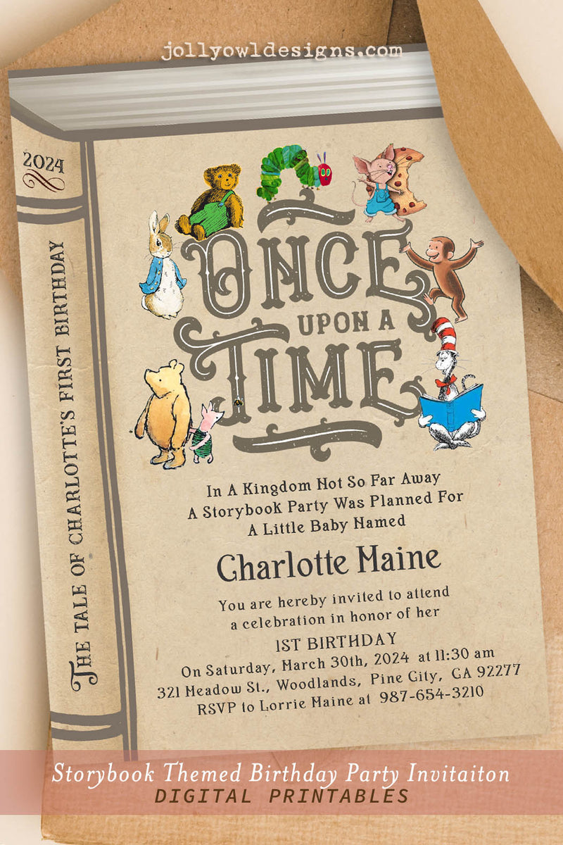 Storybook Themed Birthday Party Invitation - Once Upon A Time – Jolly ...