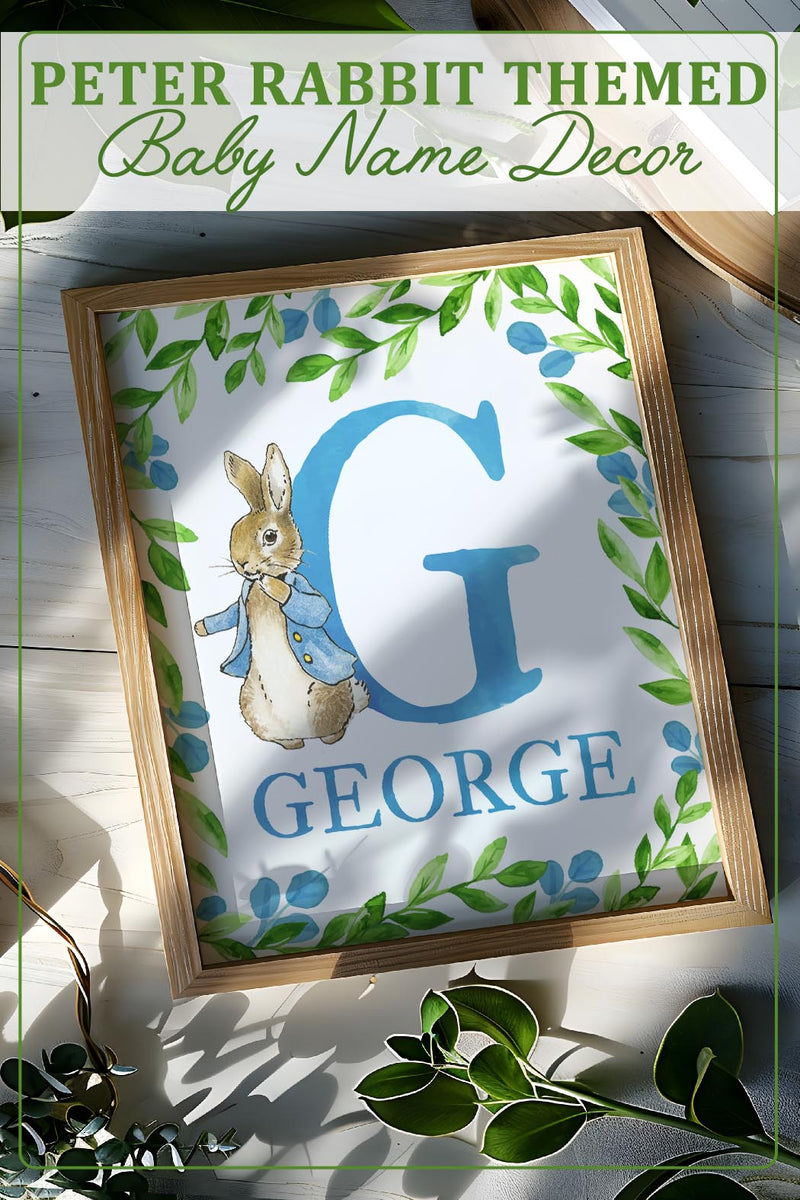 Peter Rabbit Personalized Initial and Name 8x10 Inches Sign – Jolly Owl ...