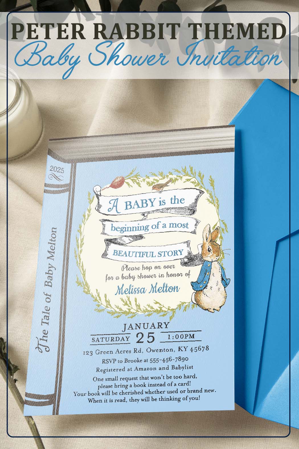 Baby Invite Text Box Design Peter Rabbit Baby Shower Party