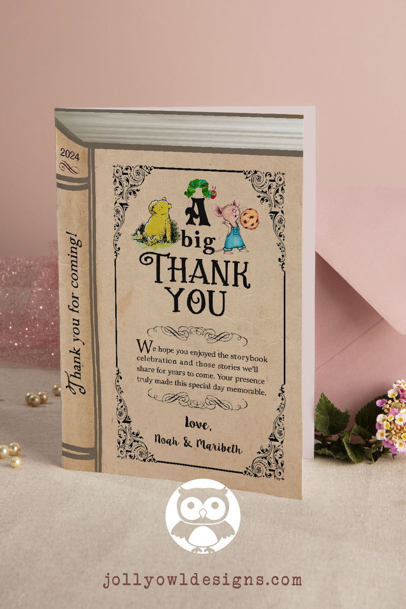 Storybook Theme Printable Thank You Card – Jolly Owl Designs