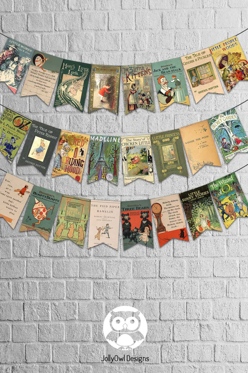 Book Themed Printable Baby Shower Banner Decoration – Jolly Owl Designs