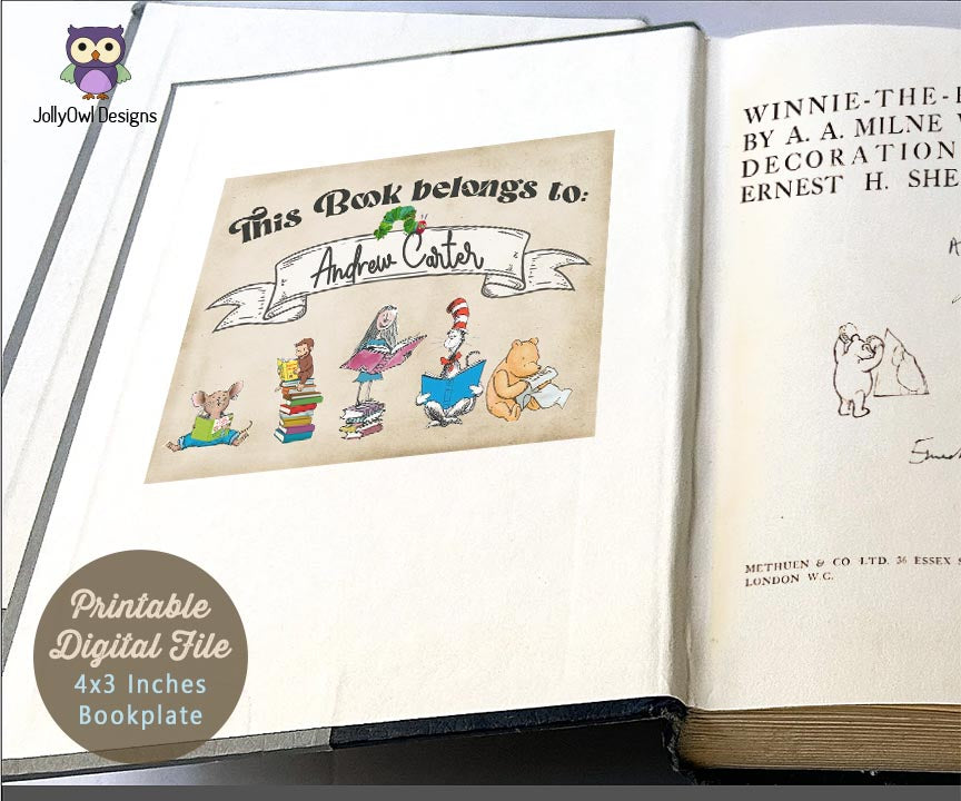 Classic Storybook Themed Baby Shower - Birthday Bookplate – Jolly Owl ...