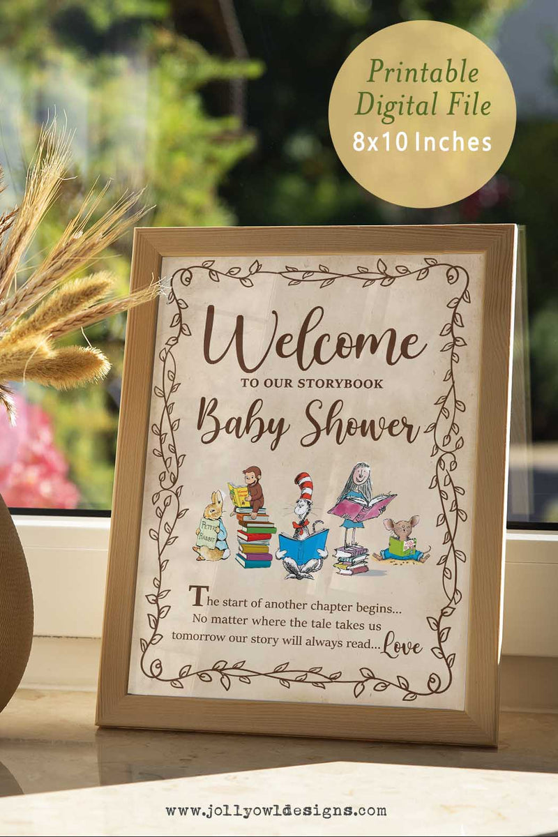 Classic Storybook Themed Baby Shower Party Sign - Welcome Sign – Jolly ...