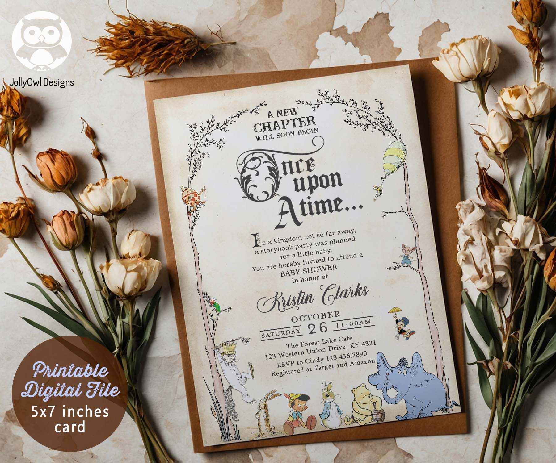 Vintage Storybook Baby Shower Storybook Theme Baby Shower Etsy