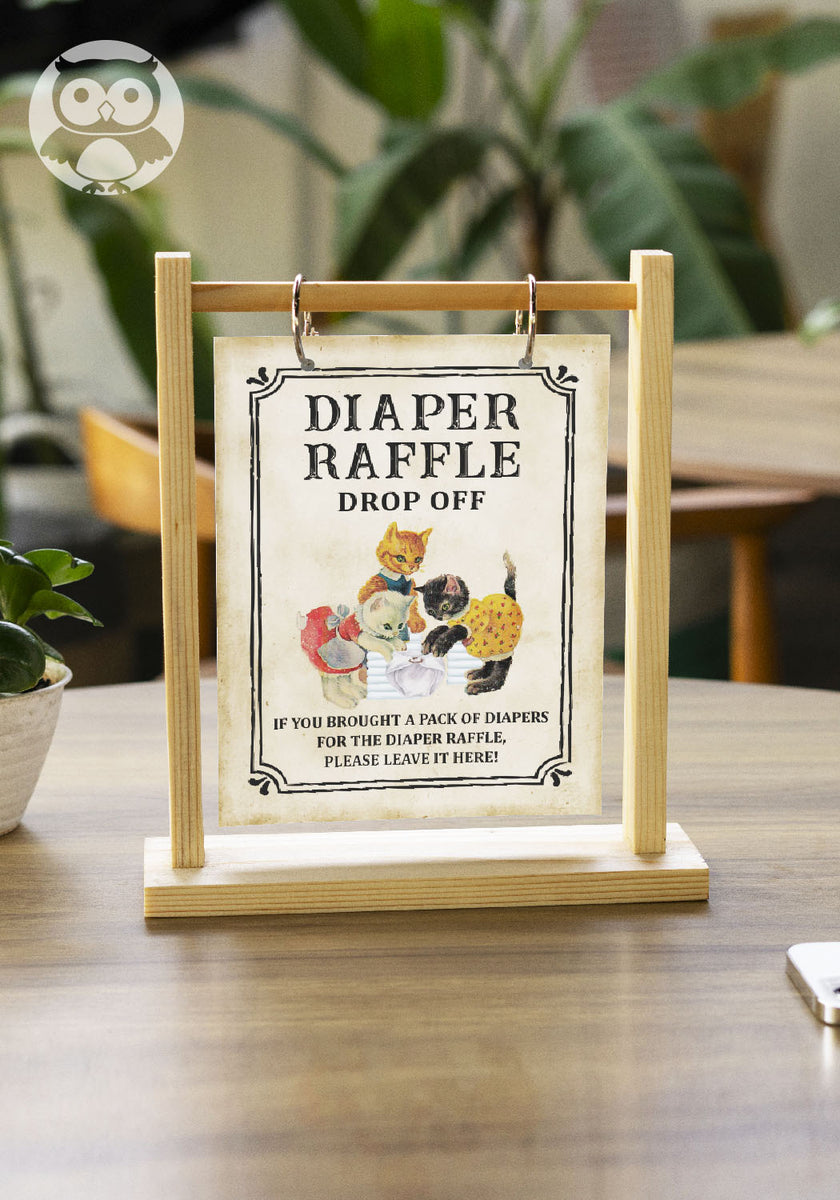 Classic Storybook Themed Baby Shower - Diaper Raffle Sign – Jolly Owl ...