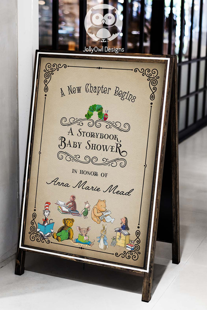 Classic Storybook Themed Baby Shower Welcome Sign-Printable – Jolly Owl ...