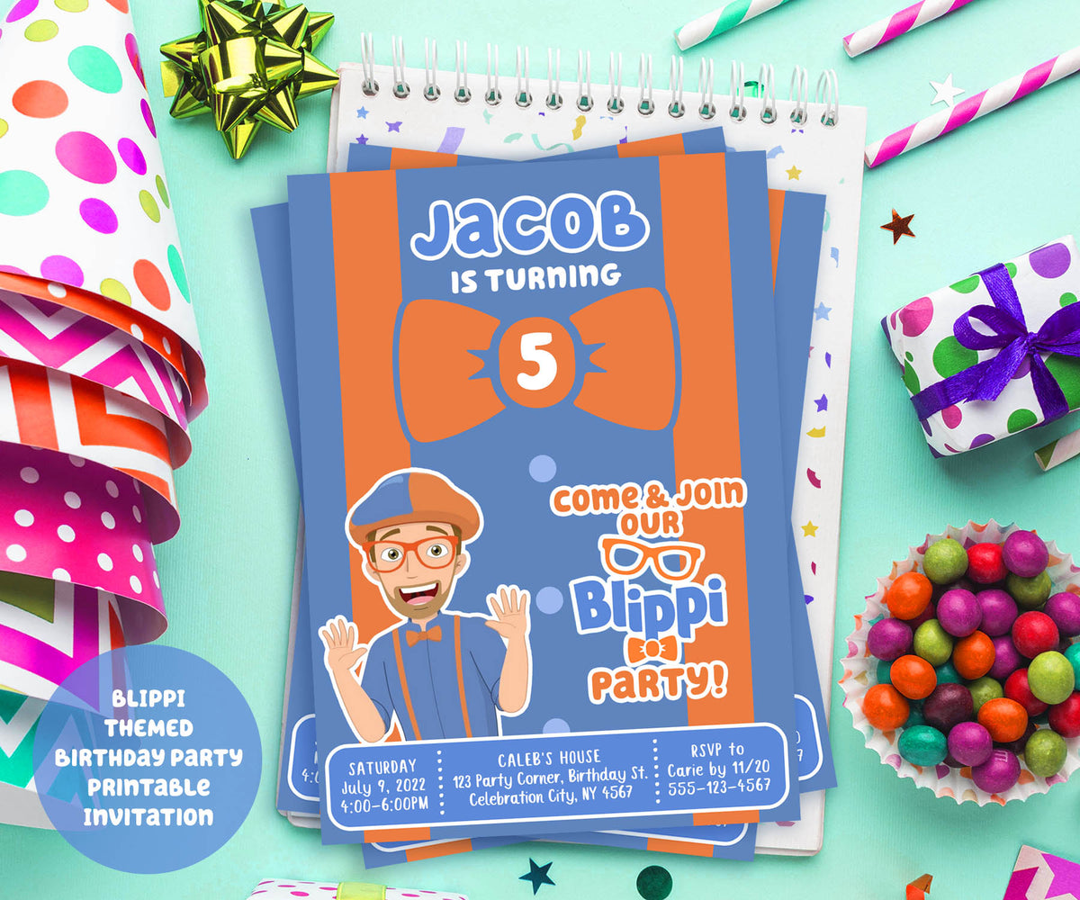 BLIPPI Themed Birthday Party Invitation Card-Digital Printable – Jolly ...