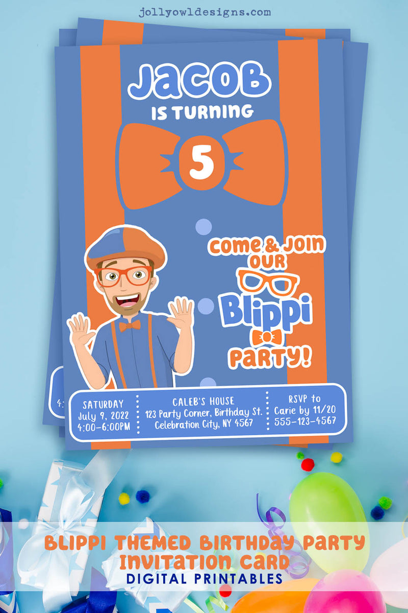 BLIPPI Themed Birthday Party Invitation Card-Digital Printable – Jolly ...