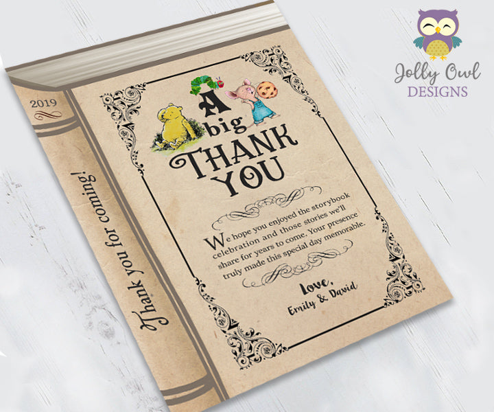 Storybook Theme Printable Thank You Card – Jolly Owl Designs