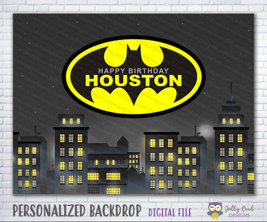 Batman Party Backdrop – Jolly Owl Designs