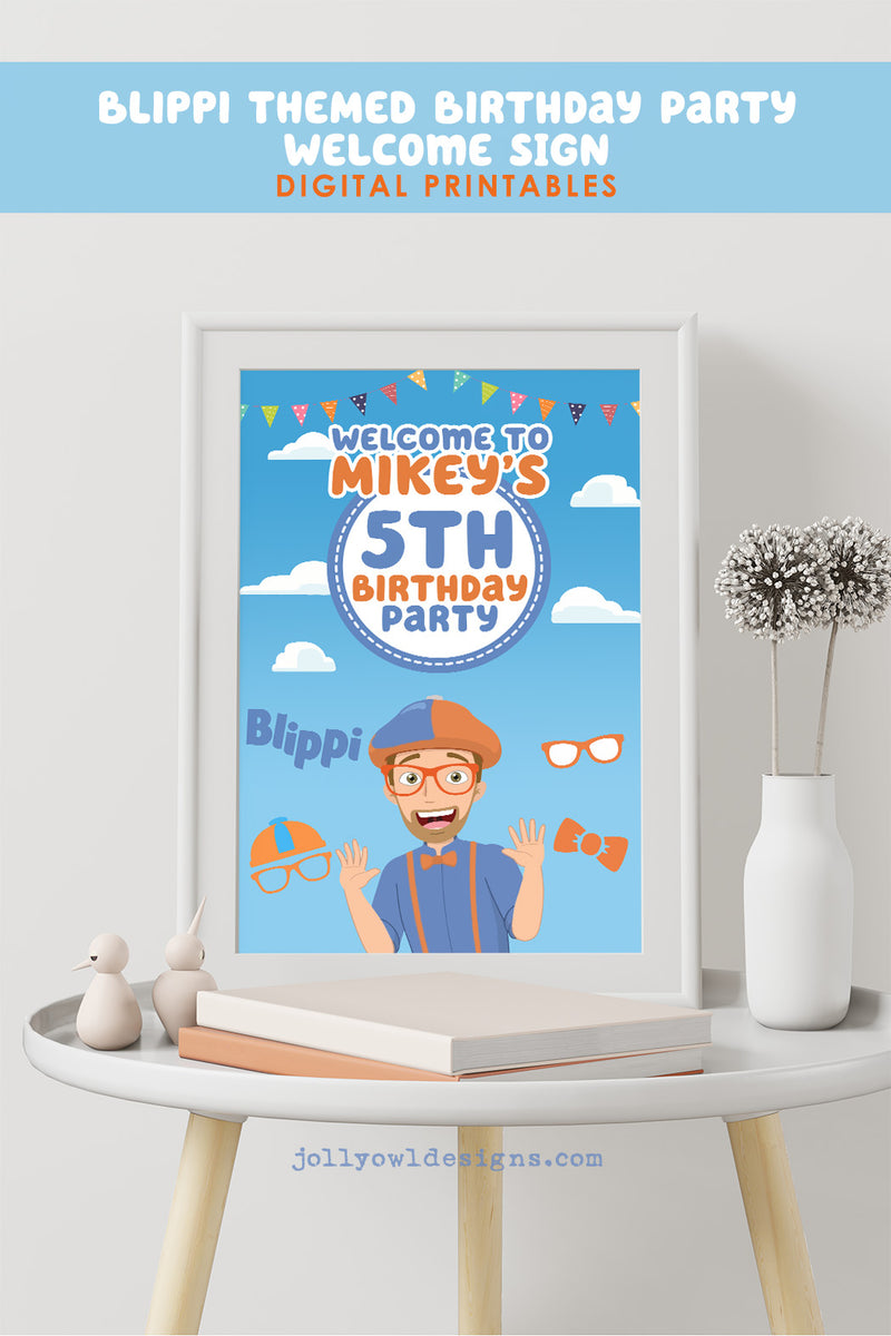 BLIPPI Themed Birthday Party - Digital Printable Welcome Sign – Jolly ...