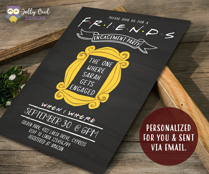 FRIENDS TV Show Party Invitation – Jolly Owl Designs