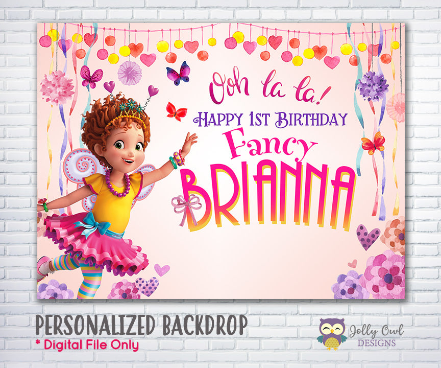 Fancy Nancy Birthday Party Backdrop – Jolly Owl Designs