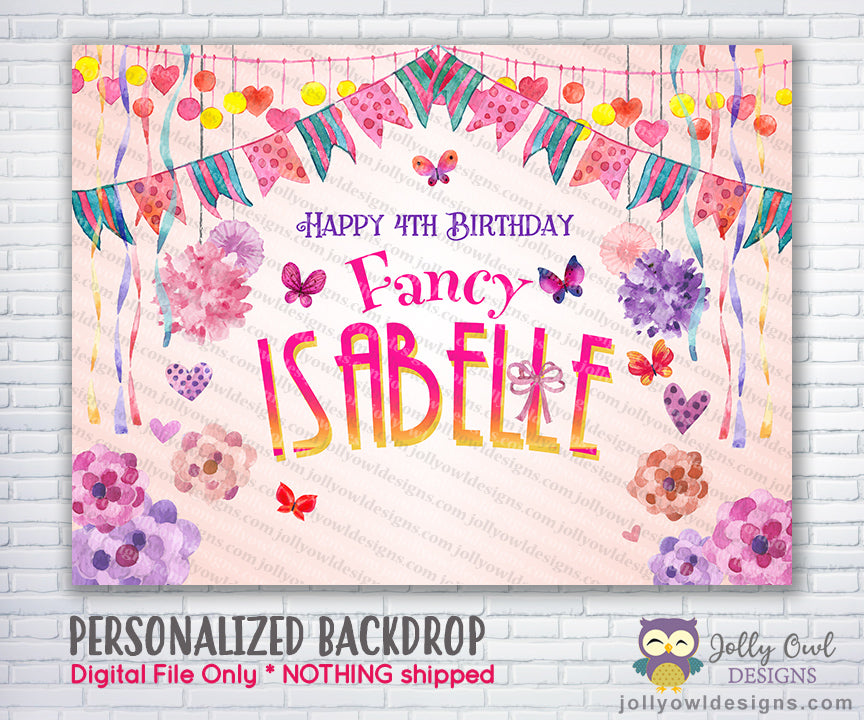 Fancy Nancy Party Backdrop – Jolly Owl Designs