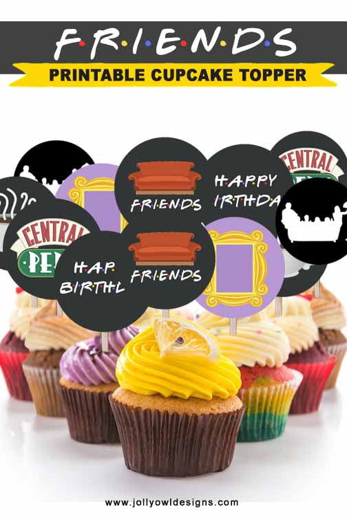 Friends TV Theme Cupcake Toppers / Birthday Party Circles – Jolly Owl ...