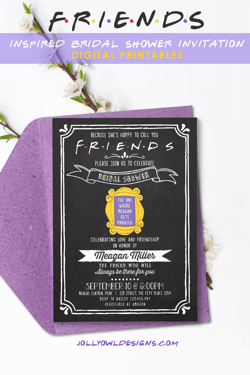FRIENDS TV Show Party Invitation – Jolly Owl Designs