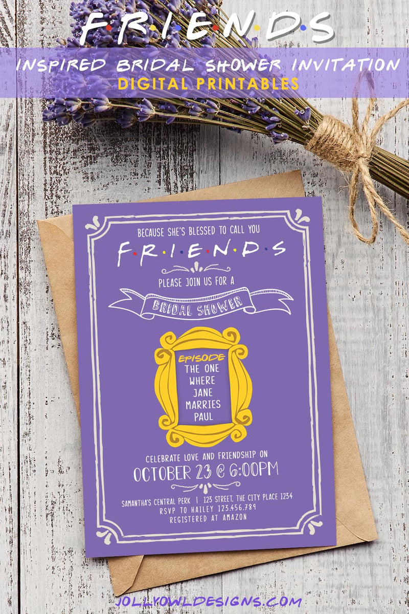 FRIENDS TV Show Party Invitation – Jolly Owl Designs
