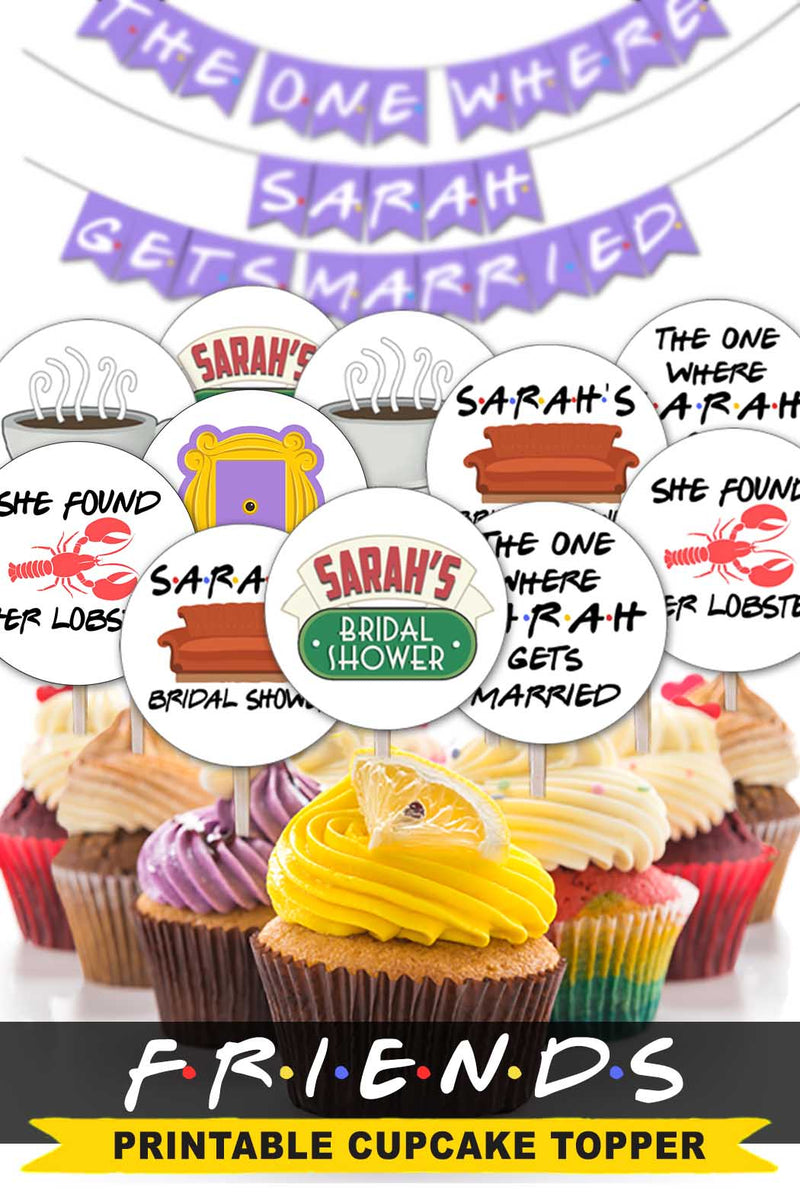 Friends TV Show Bridal Shower Cupcake Topper - Personalized – Jolly Owl ...