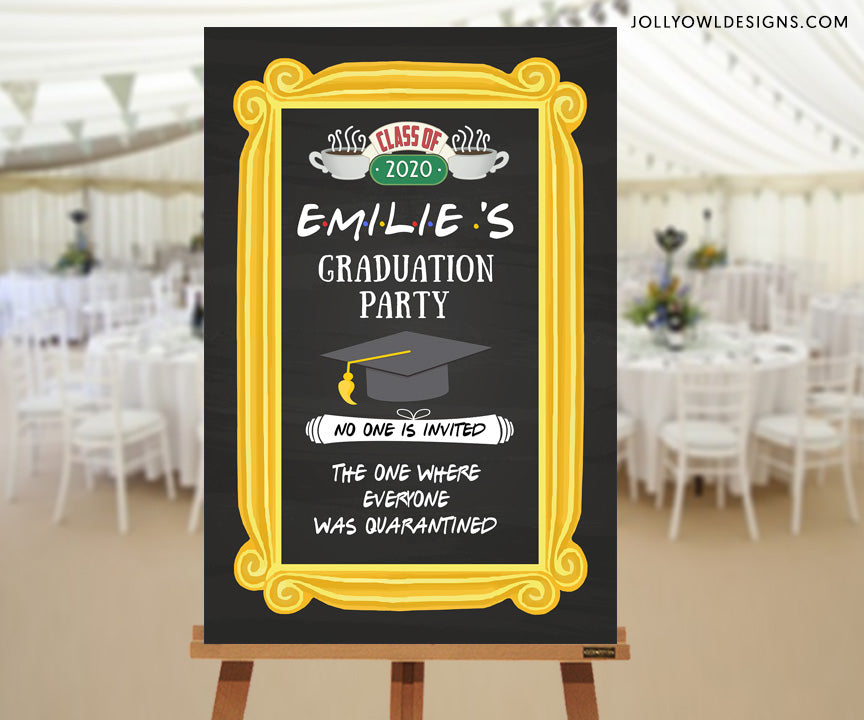 FRIENDS TV Show Graduation Banner Poster - Quarantine Virtual Party ...