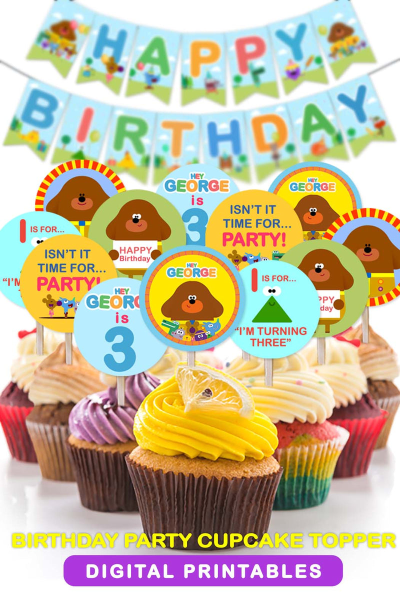 Hey Duggee Personalized Cupcake Toppers - Party Circles – Jolly Owl Designs