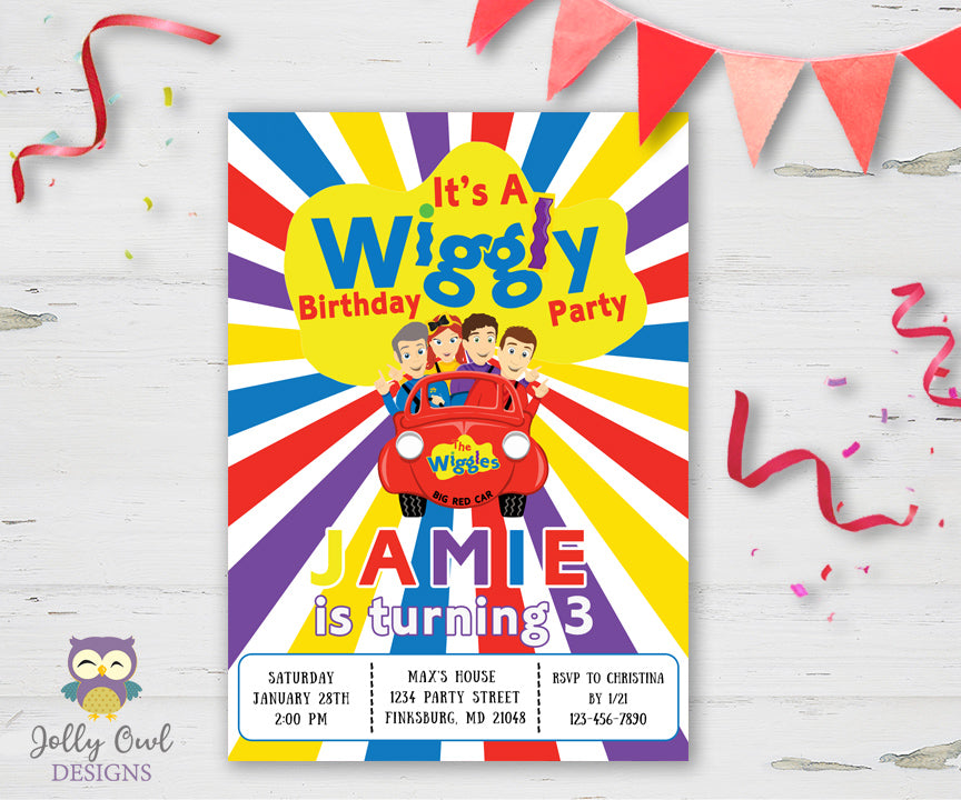Wiggles Birthday Party Invitation – Jolly Owl Designs