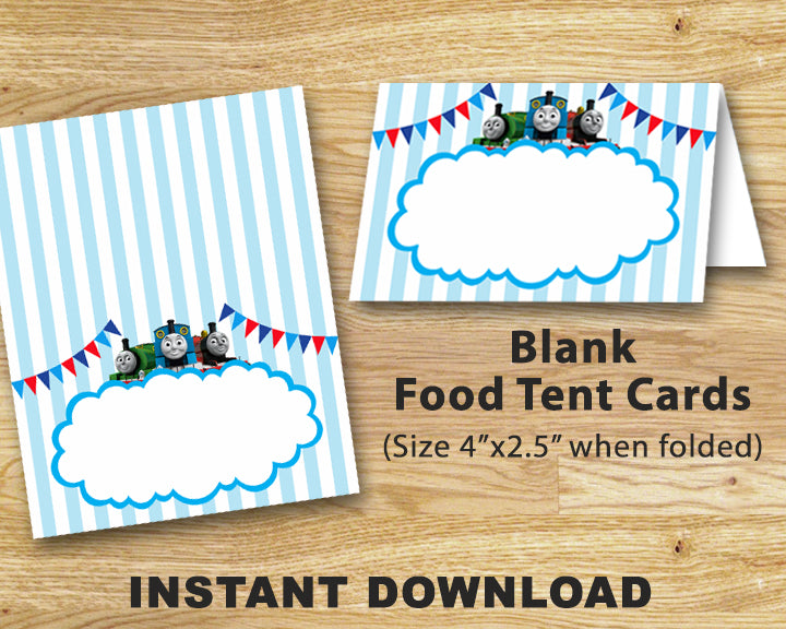 Food Tent Label for Thomas The Train Birthday Party – Jolly Owl Designs