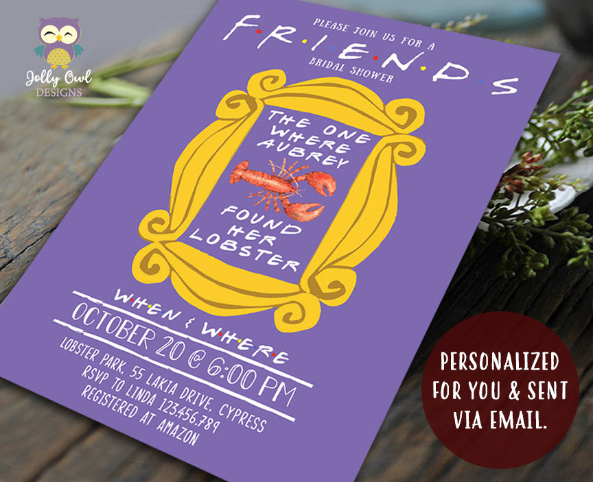 FRIENDS TV Show Party Invitation – Jolly Owl Designs