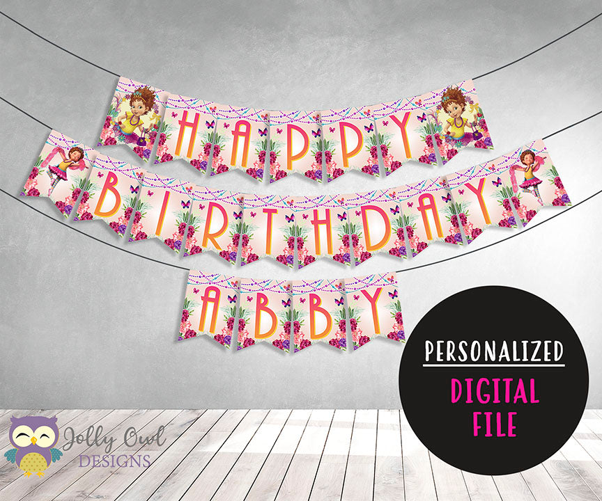 Fancy Nancy Personalized Happy Birthday Printable Banner – Jolly Owl ...