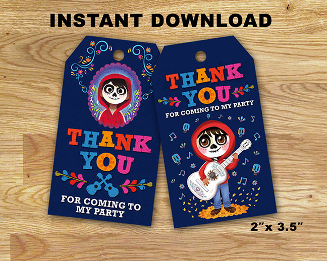 COCO Party Favor Tag - Thank You Tag – Jolly Owl Designs