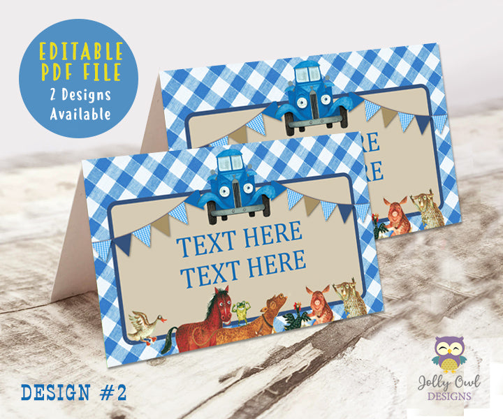 Editable Food Tent Label for Little Blue Truck Party Theme – Jolly Owl ...