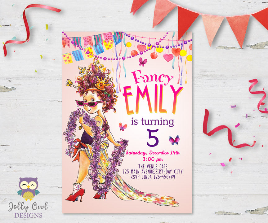 FANCY NANCY Birthday Party Invitation – Jolly Owl Designs